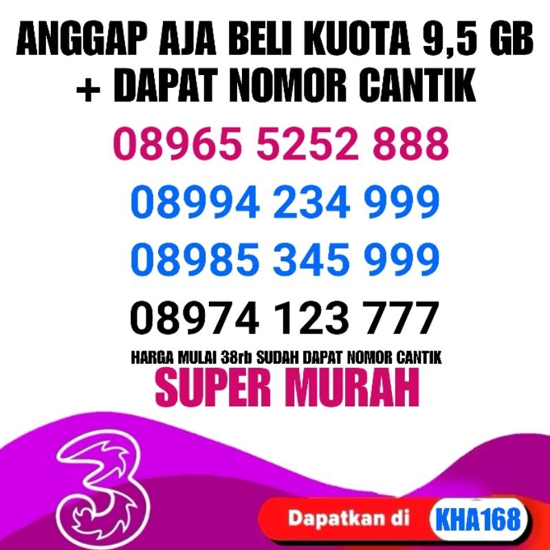 Jual NOMOR CANTIK TRI | Shopee Indonesia