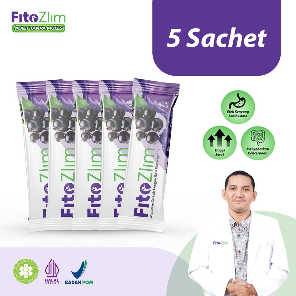 Jual FitoZlim Minuman Diet Tanpa Mules Fiber Isi 5 Sachet Serat Fiber ...