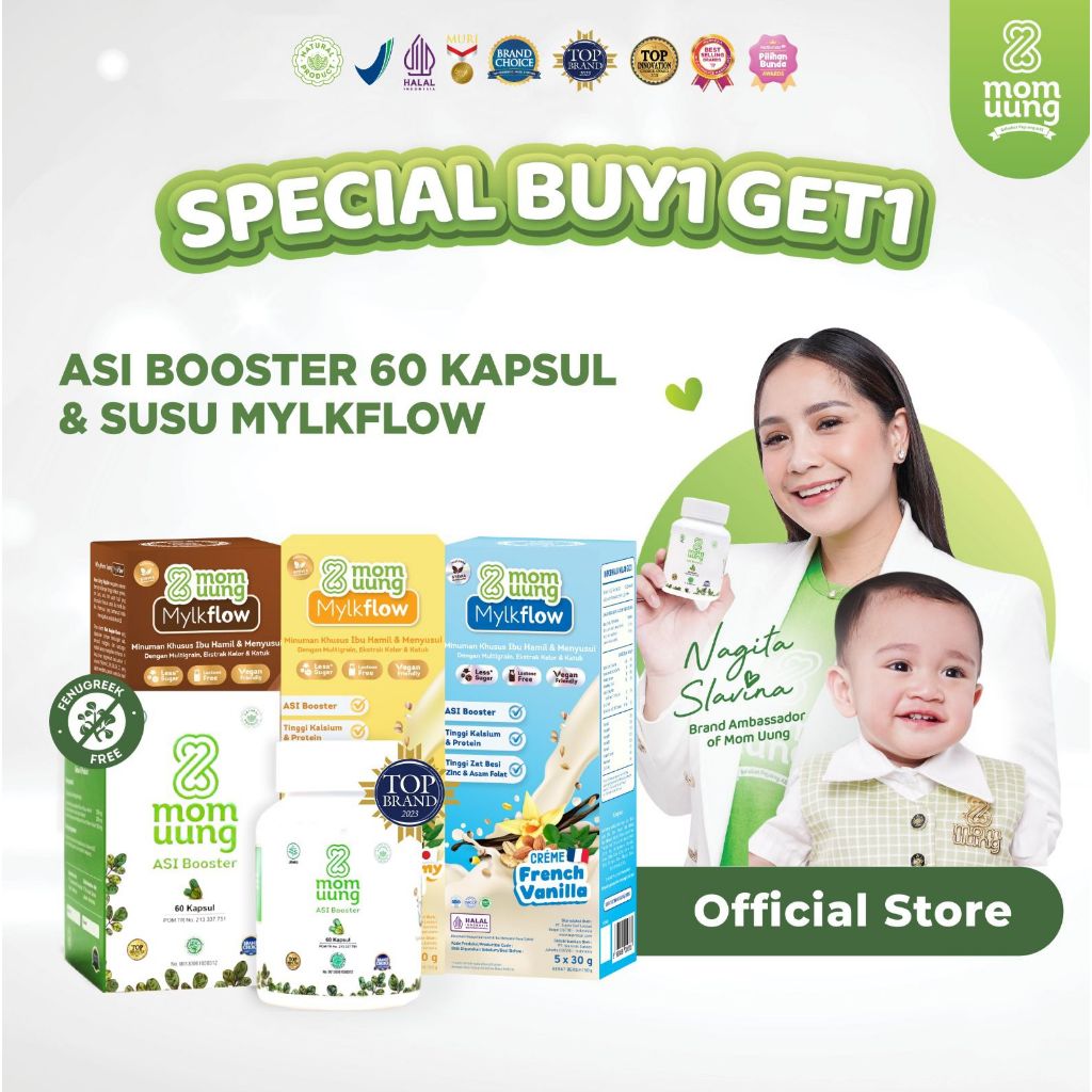 Jual [BUY 1 GET 1] Mom Uung ASI Booster 60 Kapsul FREE Susu Mylkflow ...