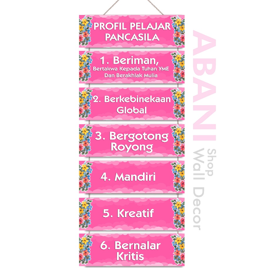 Jual Profil Pelajar Pancasila Hiasan Kelas TK SD SMP Dekorasi Dinding Kelas Profil Pelajar ...