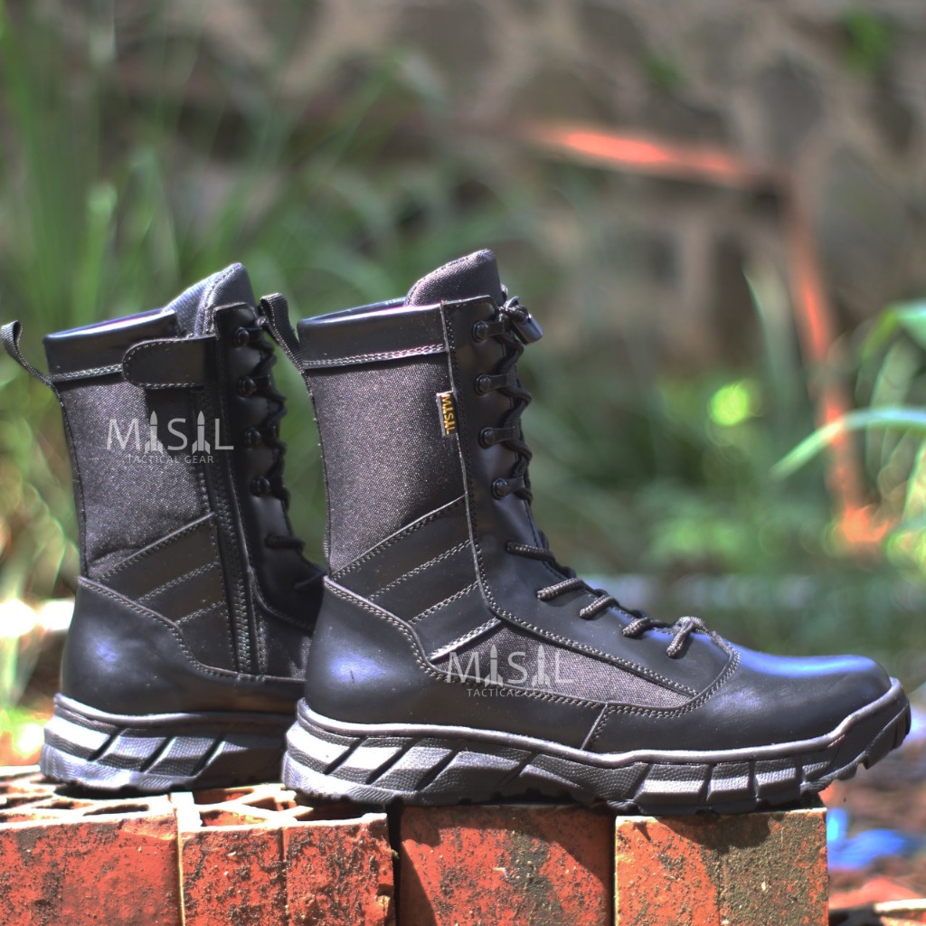 Jual Sepatu PDL Misil Jatah Polri Pembagian Polisi Kulit Sapi Asli ...