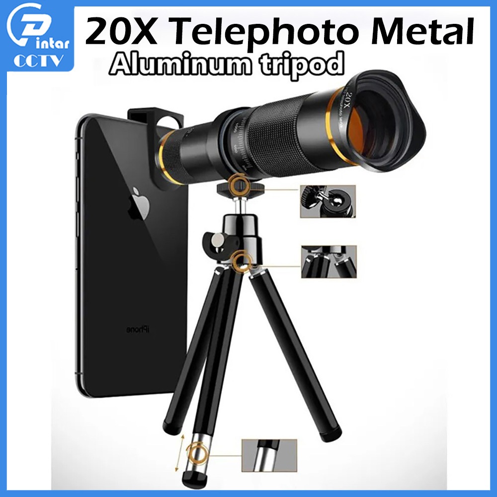 Jual 20X Optical Zoom Kamera Telephoto Metal Telescope Lens 4K HD Phone ...
