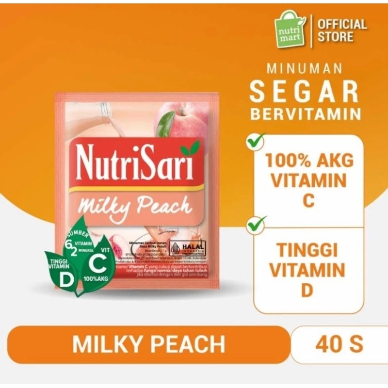 Jual nutrisari milky peach 1 pack ( 40 sachet ) | Shopee Indonesia
