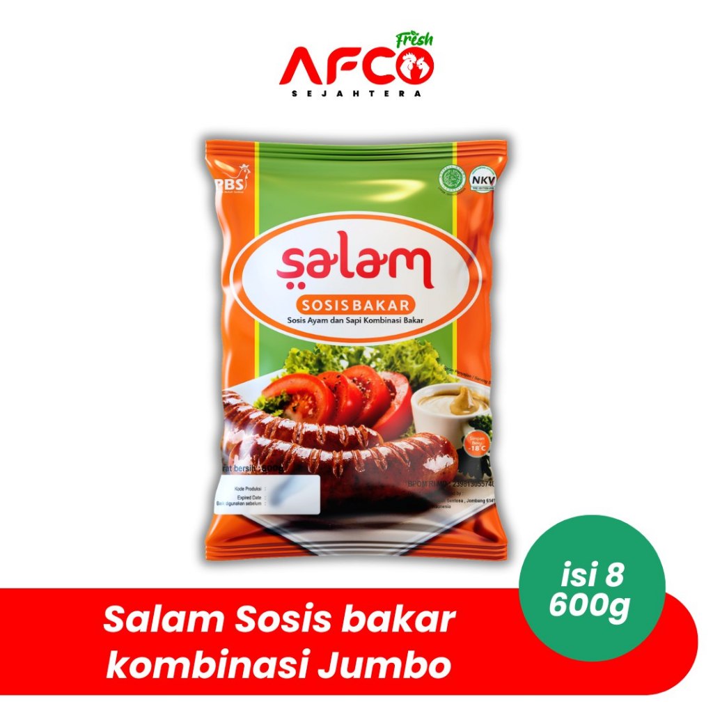 Jual Afco Fresh Salam sosis bakar kombinasi Jumbo 600g isi 8 | Shopee ...