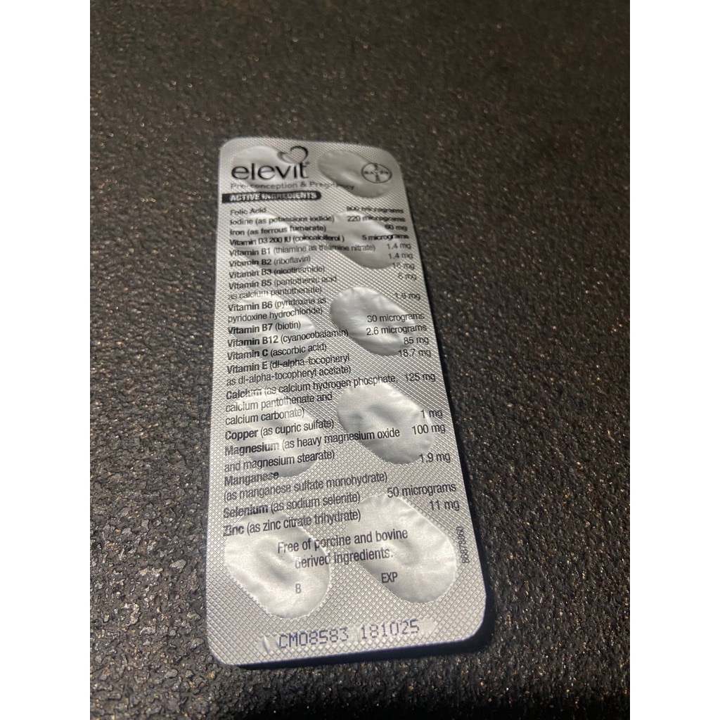 Jual Elevit Multivitamin PreConception Pregnancy - 1 strip isi 10 ...