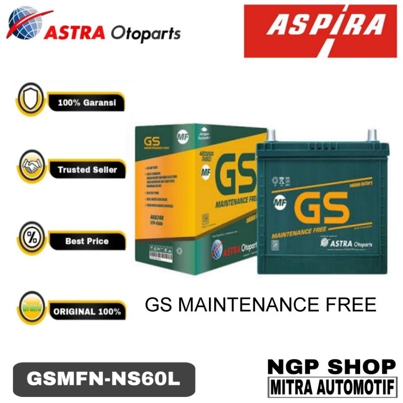 Jual Aki mobil Gs Astra MF / aki GS Astra Kering Ns60/Ns60L | Shopee Indonesia