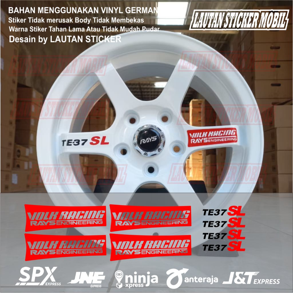 Jual cutting sticker vleg mobil velg rays te37 SL stiker vlek mobil ...