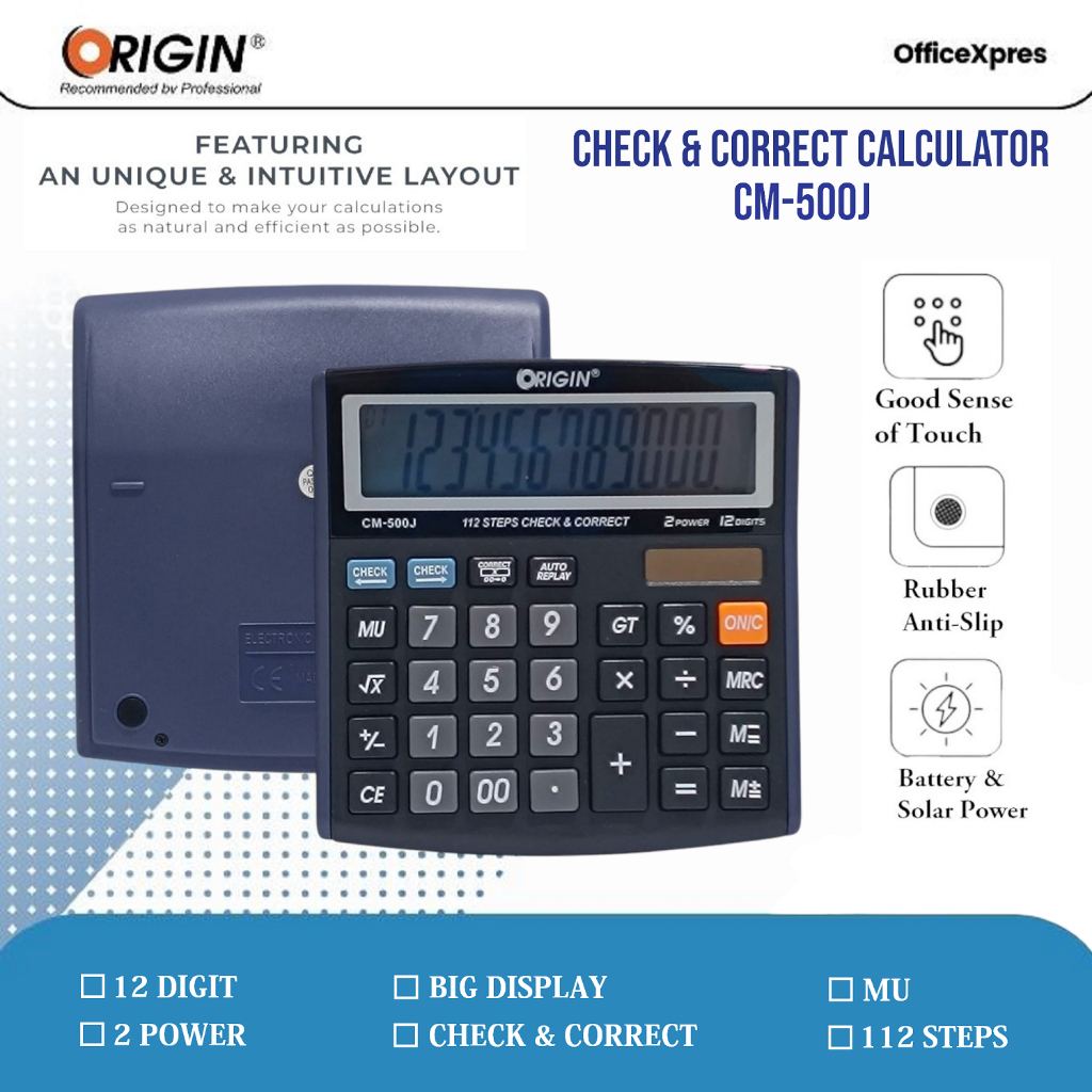Jual Check & Correct Calculator / Electronic Calculator / Kalkulator 12 ...