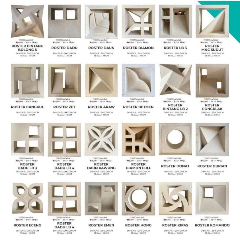 Jual Roster Beton | Roster lubang angin | roster 20×20 cm | Shopee ...