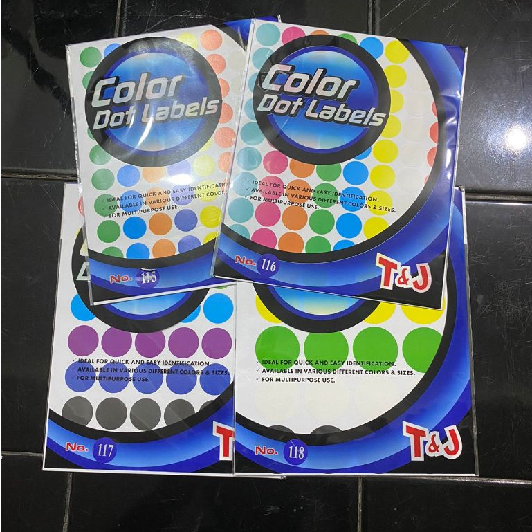 Jual Label Dot / Color Dot Labels T&J Warna Warni isi 5 Lembar | Shopee ...