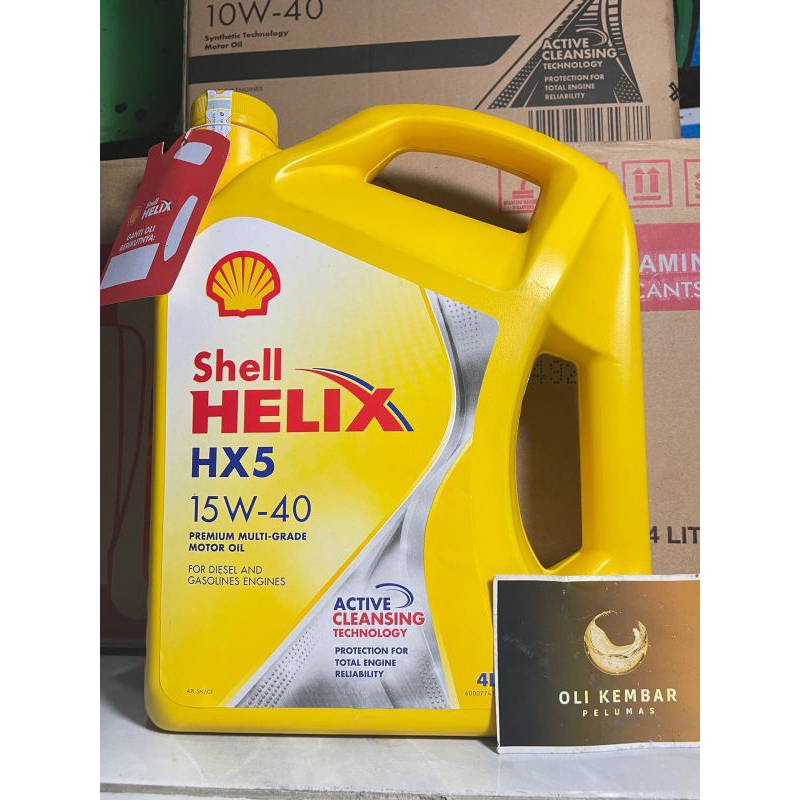 Jual SHELL HELIX HX5 15W- 40, 4LTR ORIGINAL BARCODE HIJAU | Shopee ...