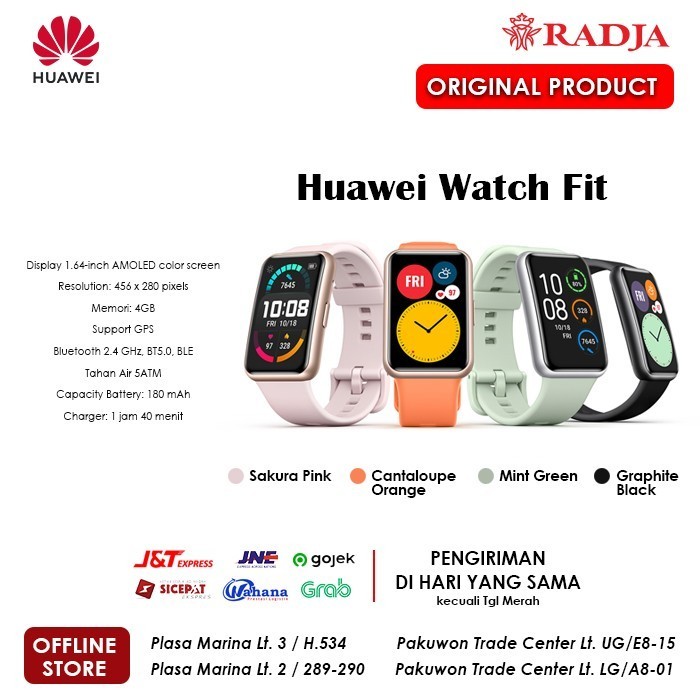 Jual Huawei WATCH FIT Jam Tangan Smartwatch Garansi Resmi HUAWEI Indonesia - Produk Demo ...