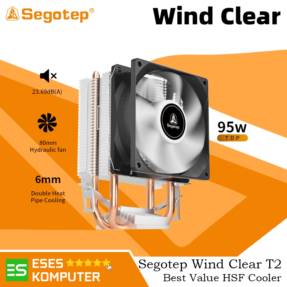 Jual HSF Segotep Wind Clear T2 | 8cm 8mm Single Tower for Intel AMD ...