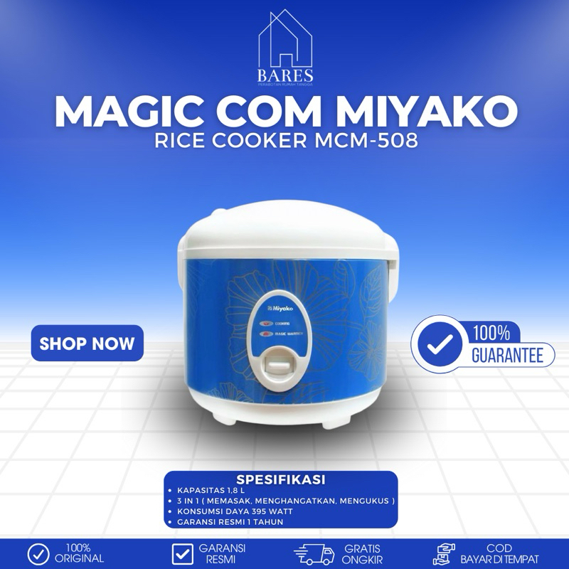 Jual Magic Com Miyako MCM-508 Rice Cooker 1,8 Liter | Shopee Indonesia