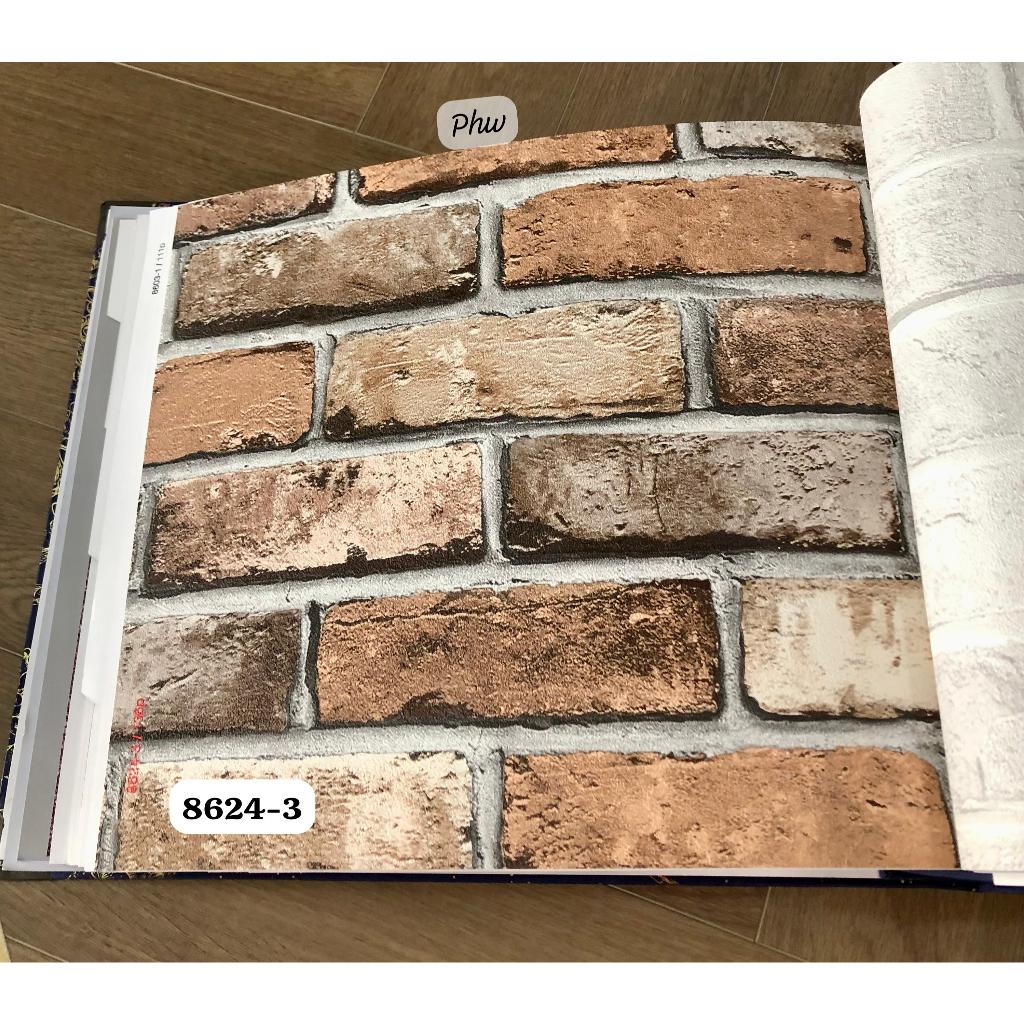 Jual Wallpaper Dinding Bata Coklat Putih Visual 3D Modern Bestie ...