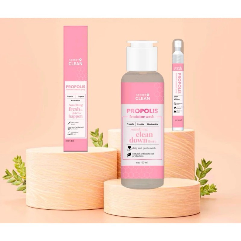 Jual TGM SECRET CLEAN Propolis Feminine Intimate Spray (8ml) + Propolis ...