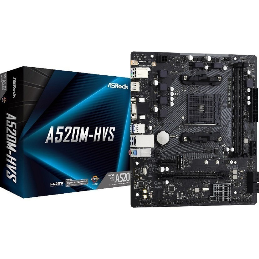 Jual ASROCK A520M-HVS Motherboard AMD AM4 DDR4 A520 | Shopee Indonesia