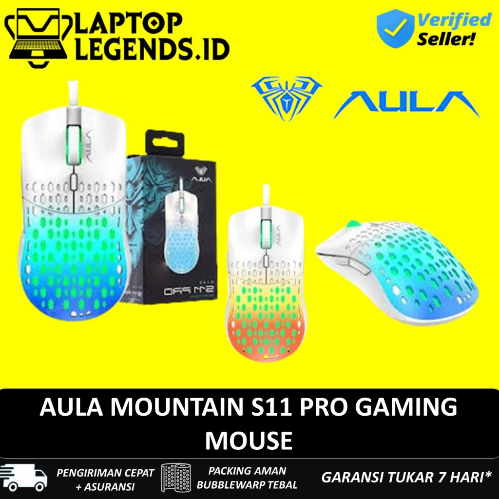 Jual AULA MOUNTAIN S11 PRO GAMING MOUSE YELLOW/PINK - GARANSI 1 TAHUN ...