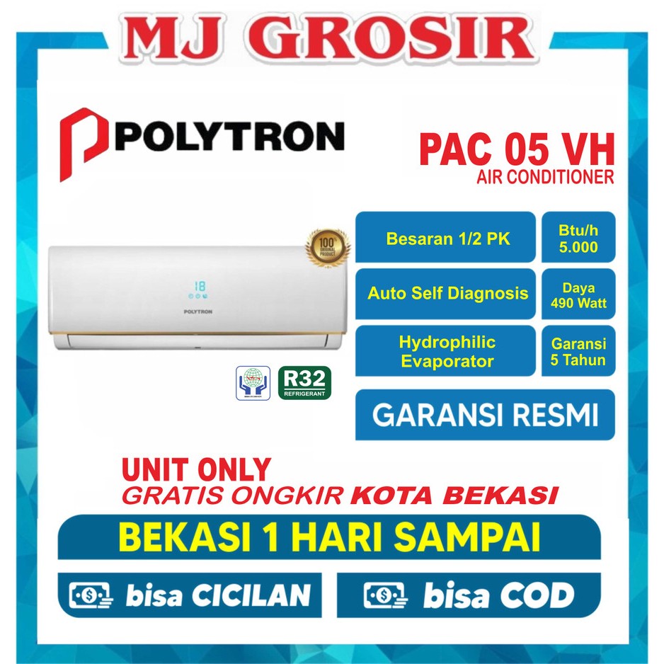 Jual AC POLYTRON PAC 05 VH 0.5 PK 1/2 PK R410 NEUVA ICE DELUXE UNIT ...