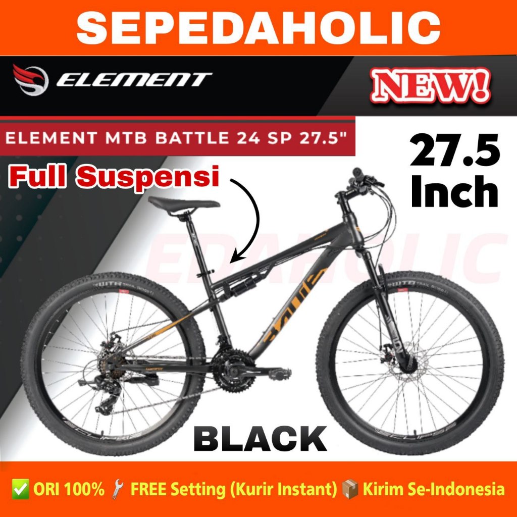 Jual Sepeda Gunung MTB ELEMENT BATTLE Ukuran 27.5 Inch Full Suspensi Remaja Dewasa | Shopee ...