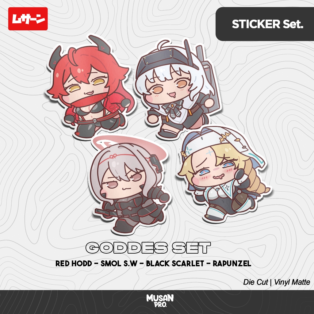 Jual Sticker Set GODDESS - Red Hood - Snowwhite - Scarlet - Rapunzel ...
