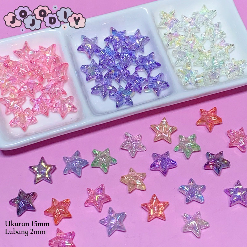 Jual (1Pcs) J484 Manik Luxury 3D Star Bintang Mini Bening | Shopee ...