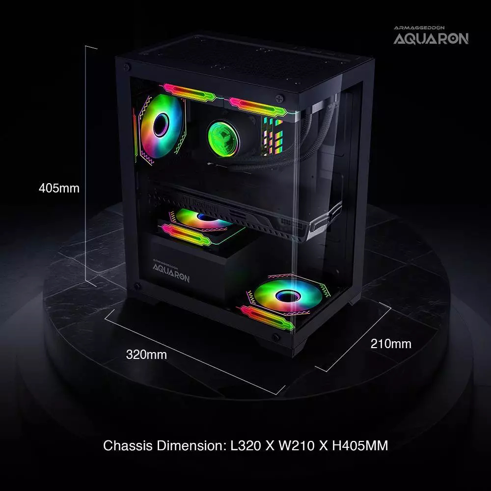 Jual Casing PC Komputer Armaggeddon Aquaron Micro M-ATX 3Fan RGB Case ...