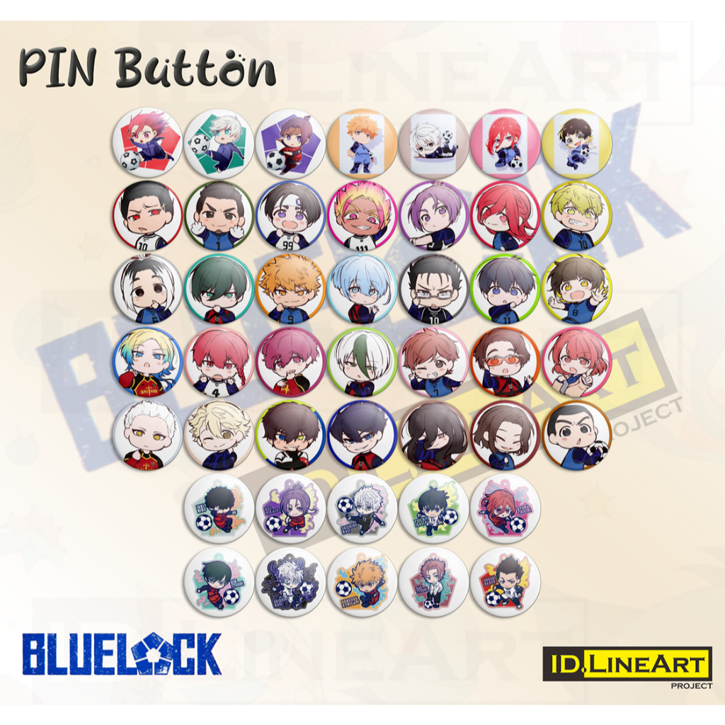 Jual Pin Button Pin Plastik Bros Blue Lock Ukuran 44mm | Shopee Indonesia
