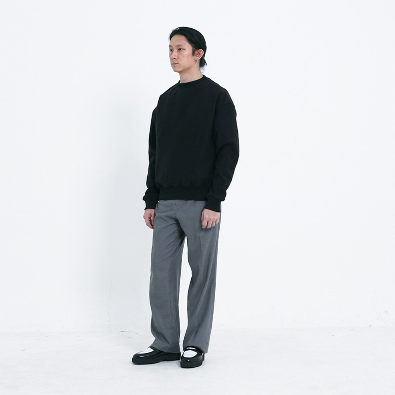 Jual All Around Faded Boxyfit Blank Crewneck Black 590GSM | Shopee ...