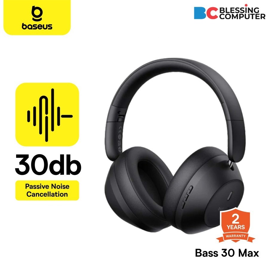 Jual Headset Wireless Baseus 30 Max BODY SHAKING BASS - Cosmic Black ...