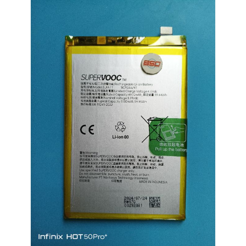 Jual Baterai Oppo A3x 4G BLPA77 Original Copotan | Shopee Indonesia