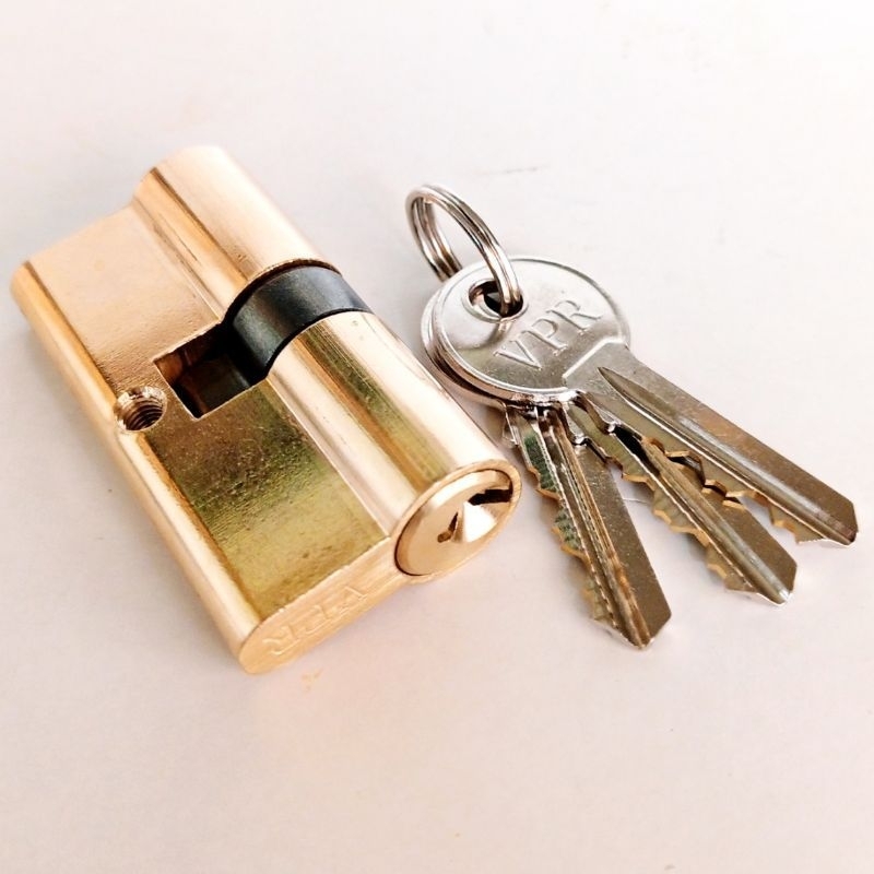 Jual SILINDER KUNINGAN KUNCI PINTU/SILINDER BESAR KUNINGAN 60 MM/3 ANAK KUNCI | Shopee Indonesia