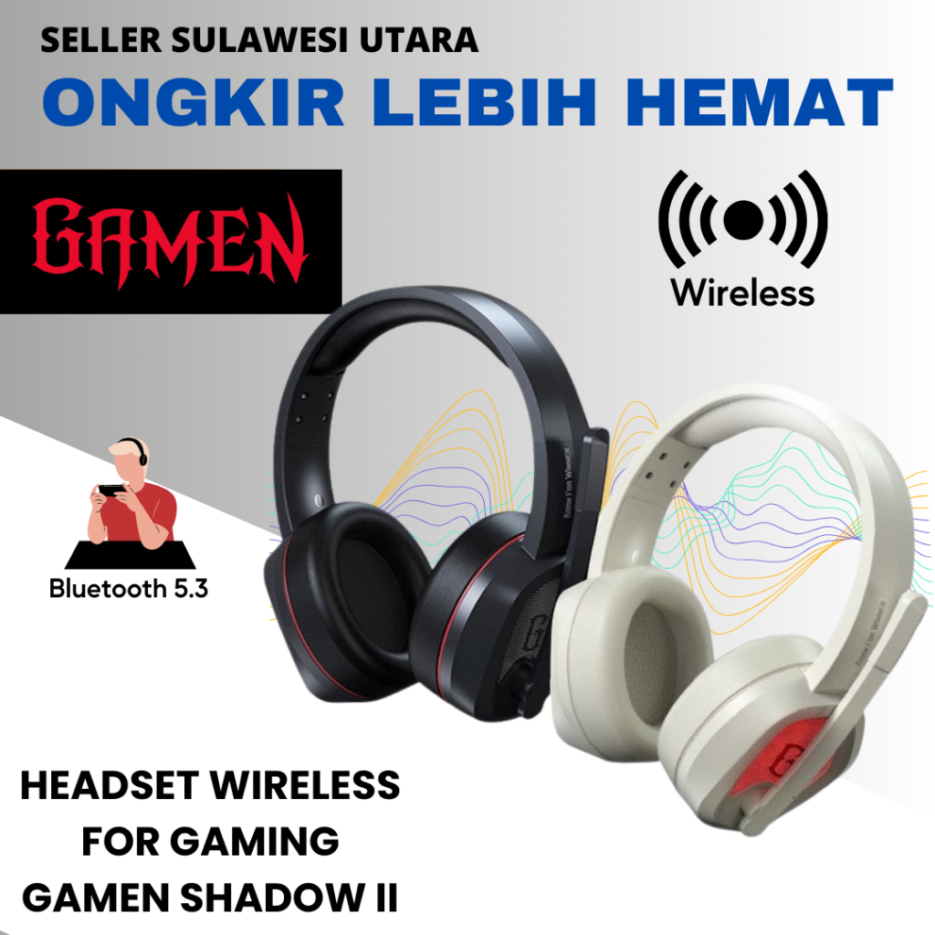 Jual HEADSET WIRELESS GAMING GAMEN SHADOW II BLUETOOTH 5.3 | Shopee ...