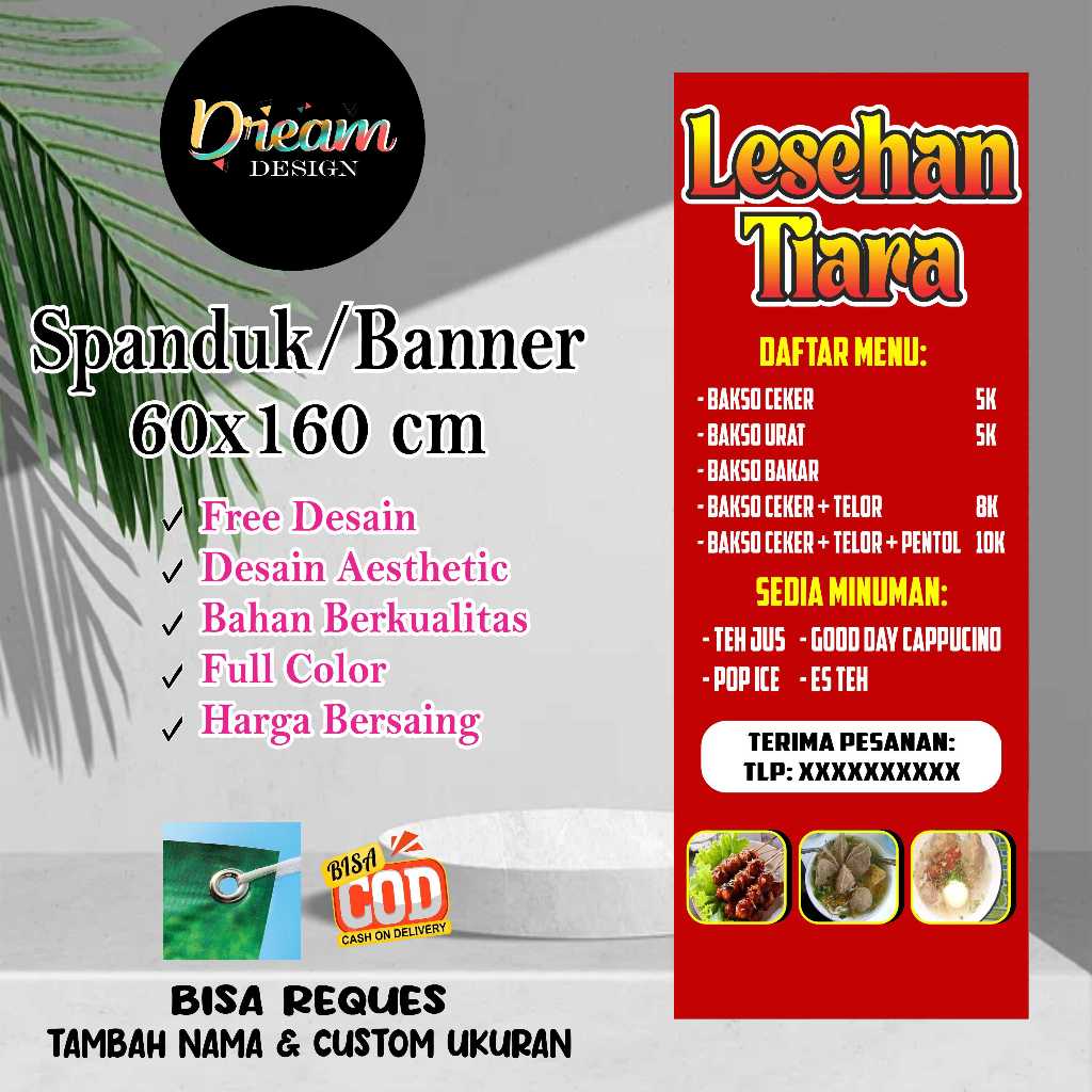 Jual Jual Cetak Spanduk Banner 60x160 cm LESEHAN TIARA | Shopee Indonesia