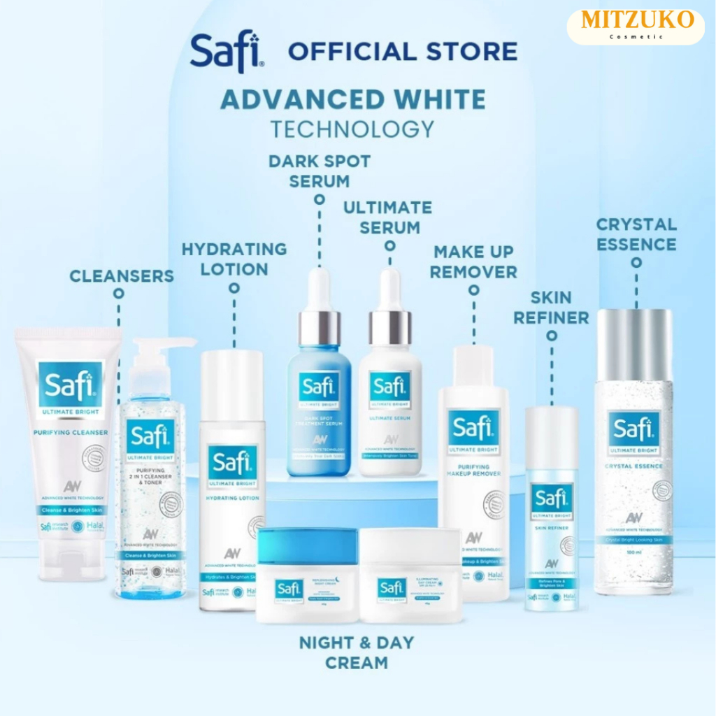 Jual Safi Ultimate Bright Series | Day Night Cream 25 45g | Cleanser 50g dan 100g | Shopee Indonesia