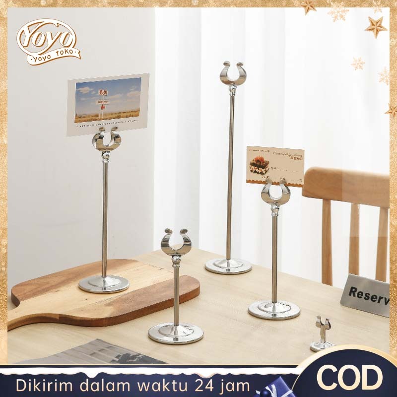 Jual Stand Menu Meja Stainless Steel Table Menu Stand Stand Nomor Meja ...