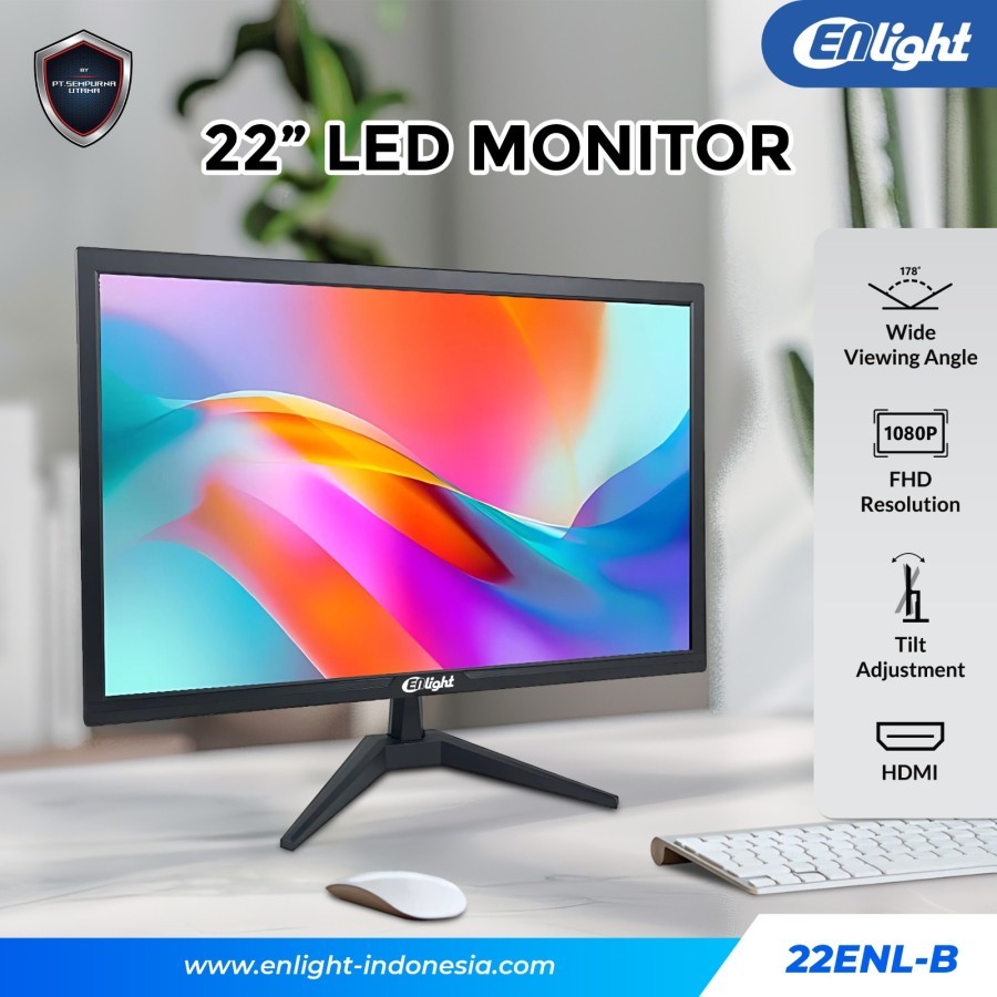 Jual Monitor Enlight 22ENL-B 22 Inch Full HD VA 75Hz 5ms VESA | Shopee ...