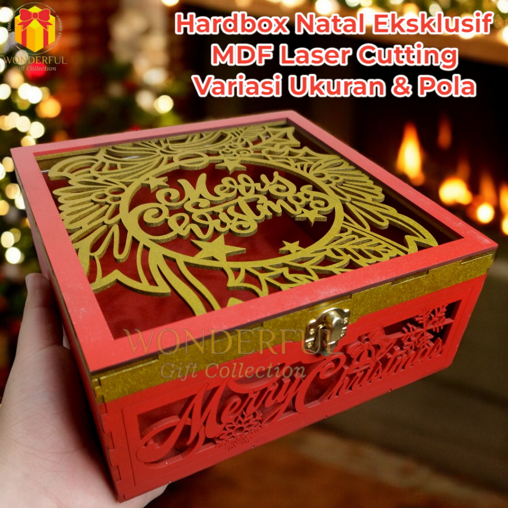 Jual Gift Box Natal / Christmas Hampers Hardbox / Box MDF Laser Cutting ...