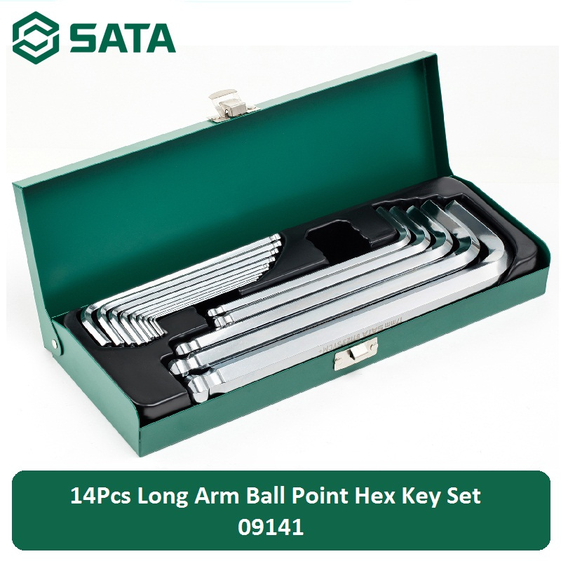 Jual SATA Tools 14 Pcs Long Arm Ball Point Hex Key Set | Shopee Indonesia