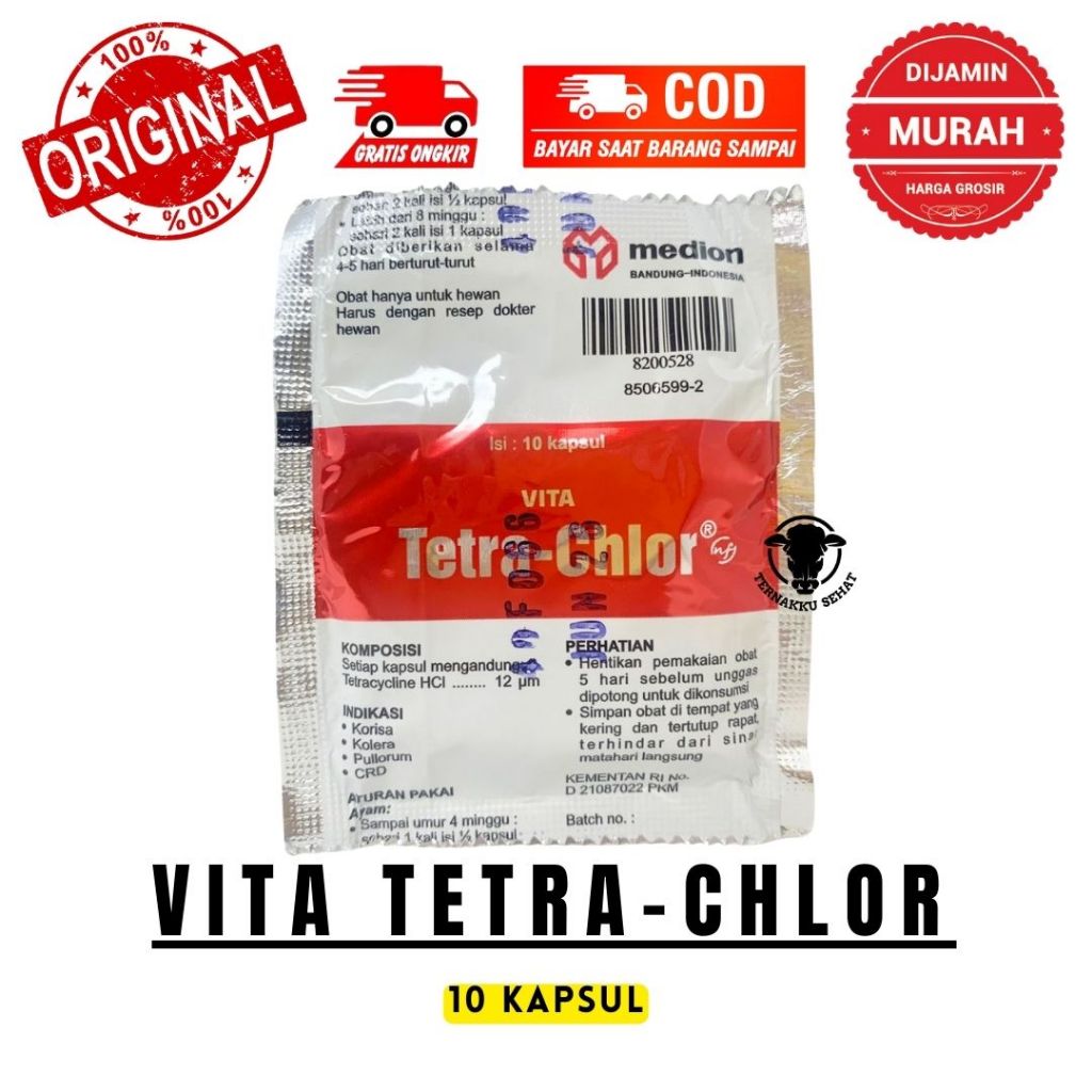 Jual TETRA CHLOR 10 Kapsul Sachet - Vita Tetrachlor Antibiotik ...