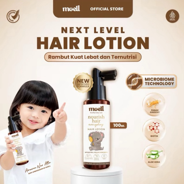 Jual MOELL Hair Lotion 100ml / Moell Nourish Hair everyday / Hair ...