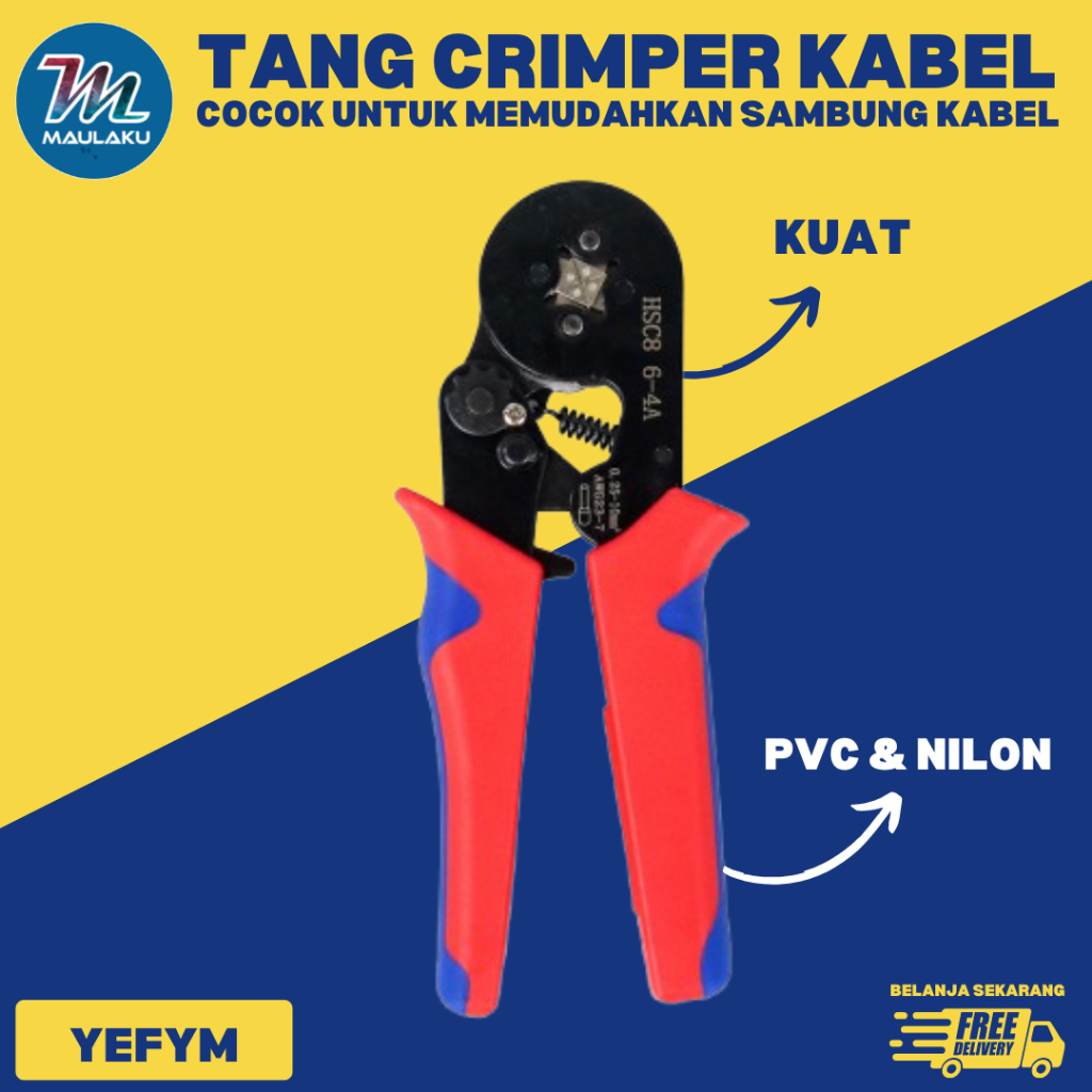 Jual Tang Crimper Kabel Listrik Square Crimp AWG23-7 0.08-10 mm2 ...