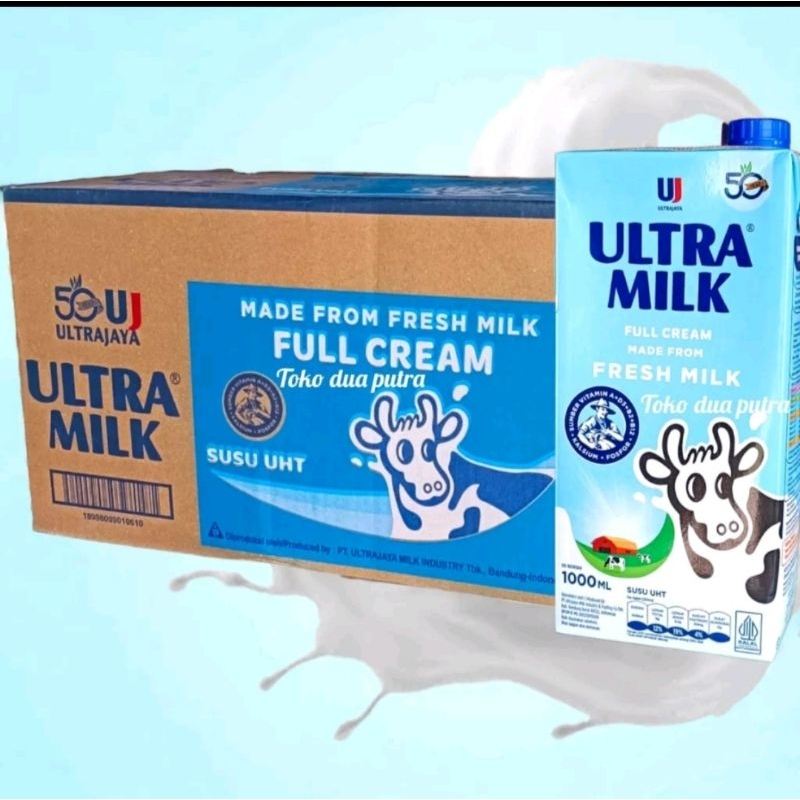 Jual PROMO ULTRA MILK 1000 ML 1 DUS ISI 12 SUSU ULTRA MILK FULL CREAM | Shopee Indonesia