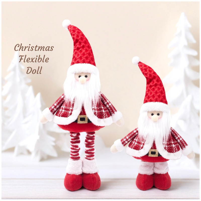 Jual Christmas Flexible Doll RED WHITE DOLL Boneka Natal Kaki Flexible ...