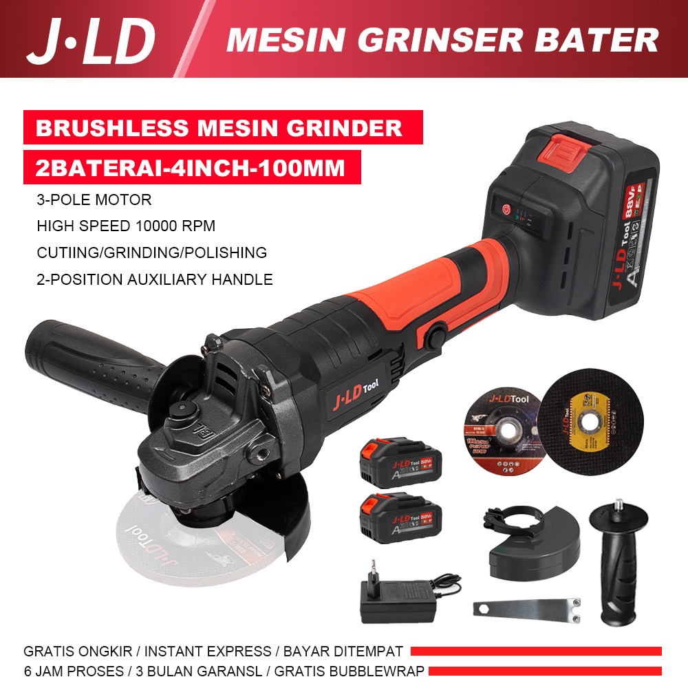 Jual JLD 88VF Mesin Gerinda Baterai Tangan / Cordless Angle Grinder M10 ...