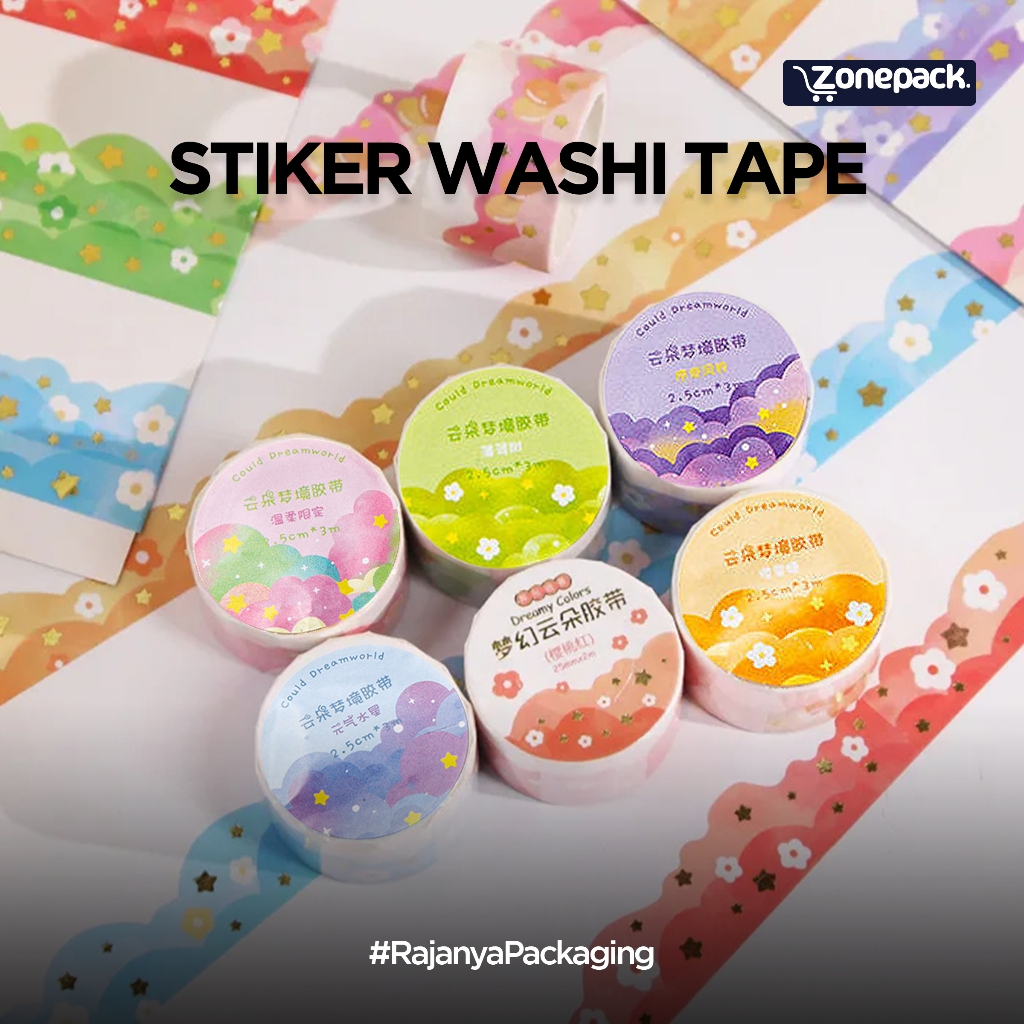 Jual Stiker Washi Tape Motif Awan| Tape Stiker Dekorasi | Washi Tape ...