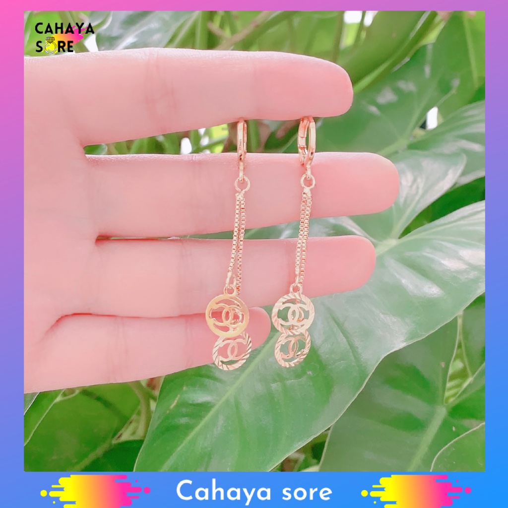 Jual Anting Xuping Gold Anting Dewasa Model Clip Permata Love Baris AD34 | Shopee Indonesia