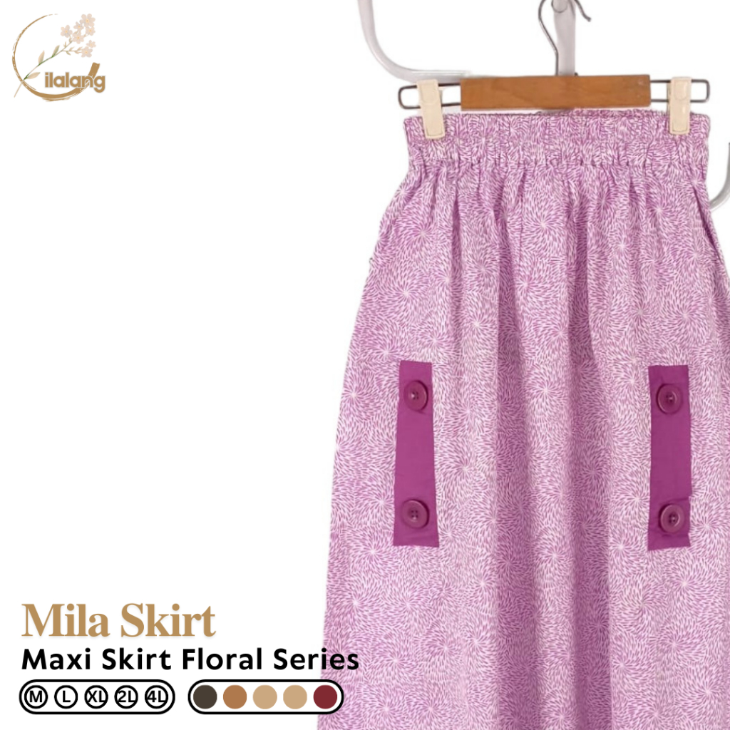 Jual Rok Panjang Maxi Skirt Bunga Katun Mila 0304-K2 - Ilalang Store ...
