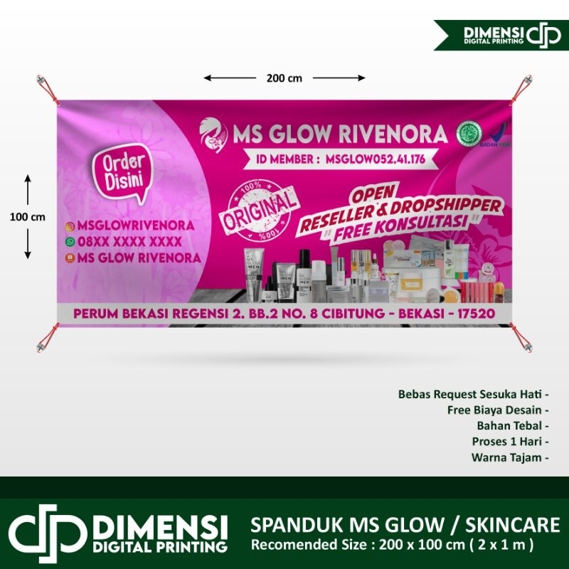Jual SPANDUK / BACKDROP / BANNER MS GLOW / SPANDUK RESELLER MS GLOW ...