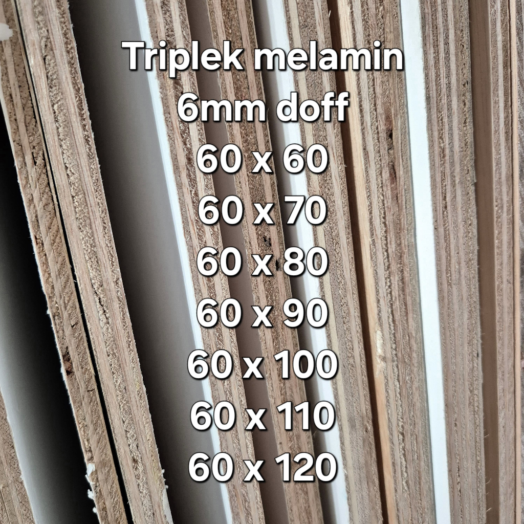 Jual Triplek melamin putih custom 6mm doff 1 sisi lebar 60 cm | Shopee Indonesia